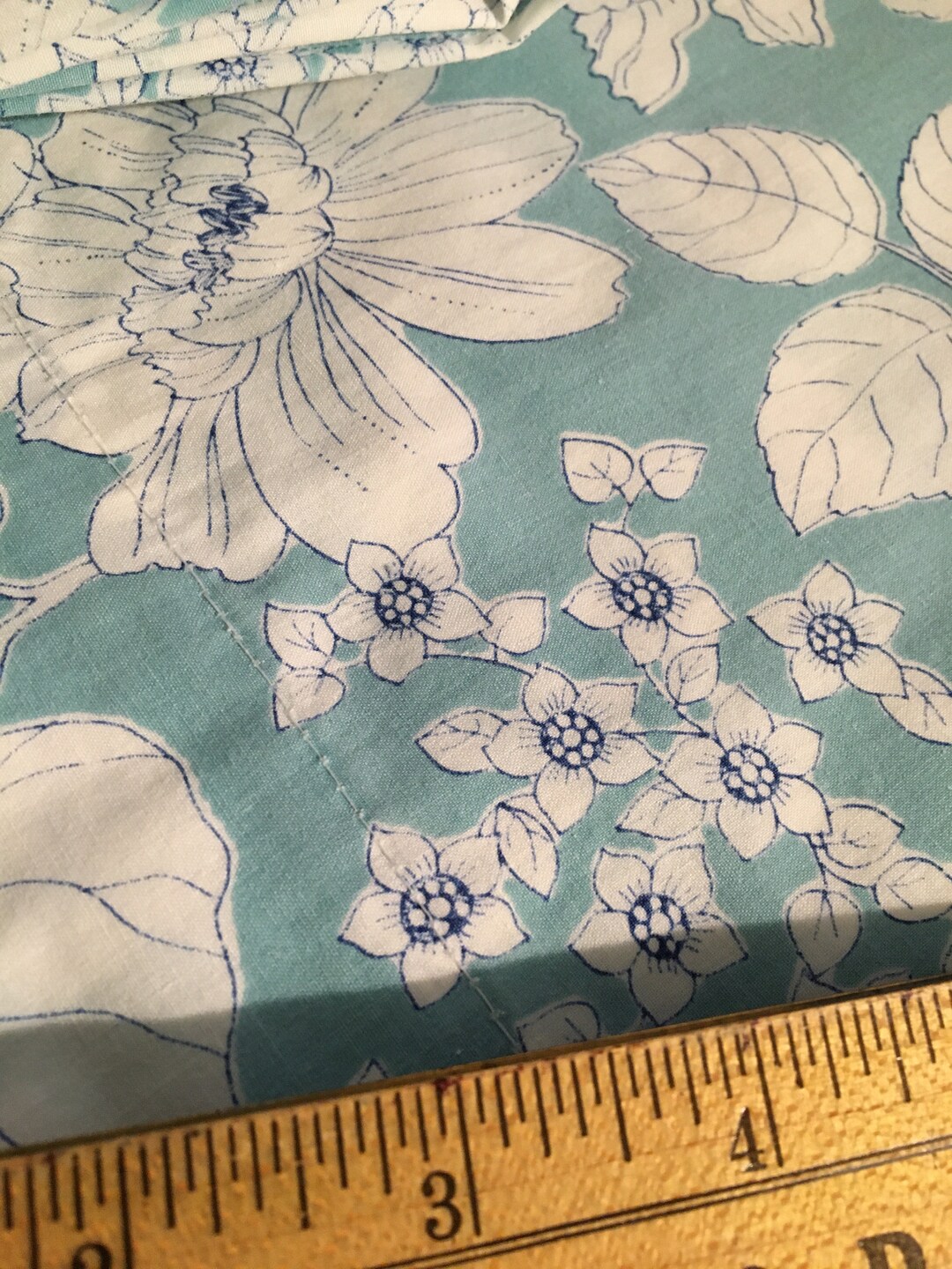Vintage Spring Flowers Sheet Full Flat Blue & White - Etsy