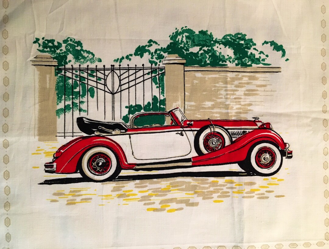 Vintage Automobile Fabric Quilt Squares Cars - Etsy