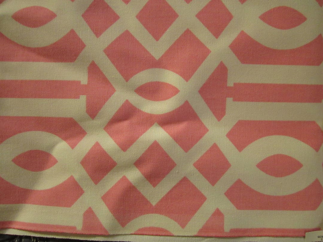 Vintage Pink Geometric Fabric 1 YD Barkcloth Unused - Etsy