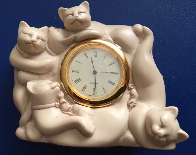 Vintage Cat & Mouse Clock Works Stone Casting Wales - Etsy