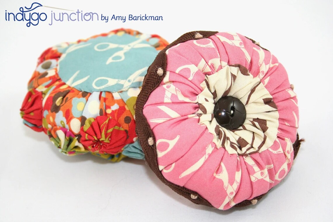 Yo-yo Pincushions Sewing Pattern Instructions Indygo Junction - Etsy