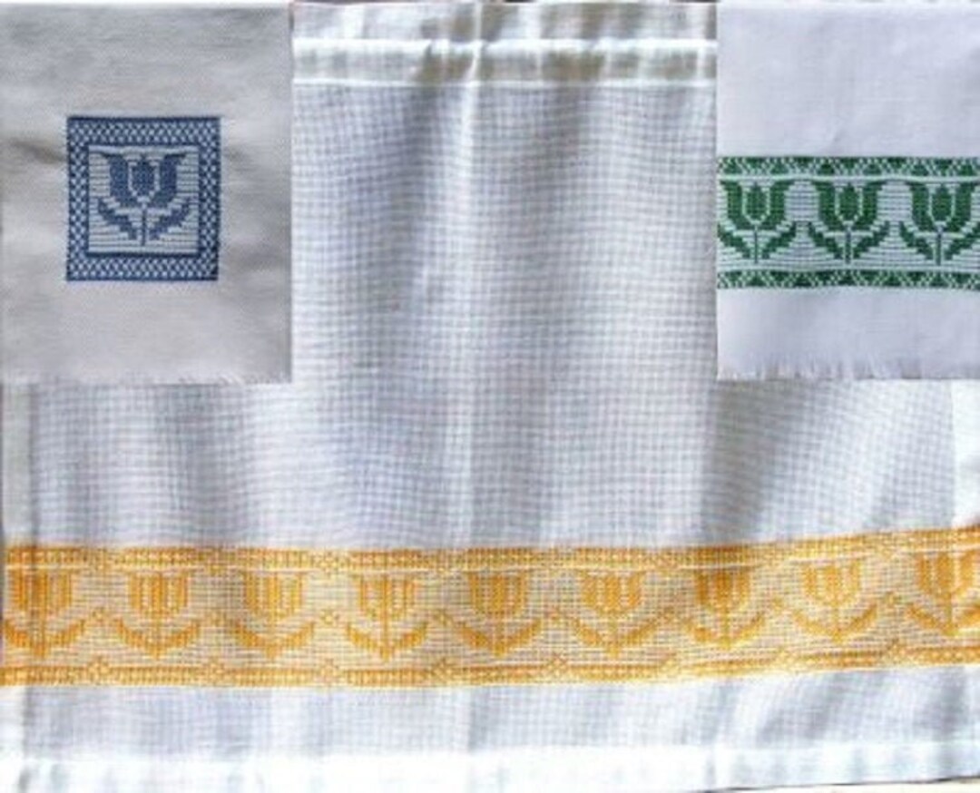 Tulips Huck Embroidery PDF Pattern Swedish Weave Designs - Etsy