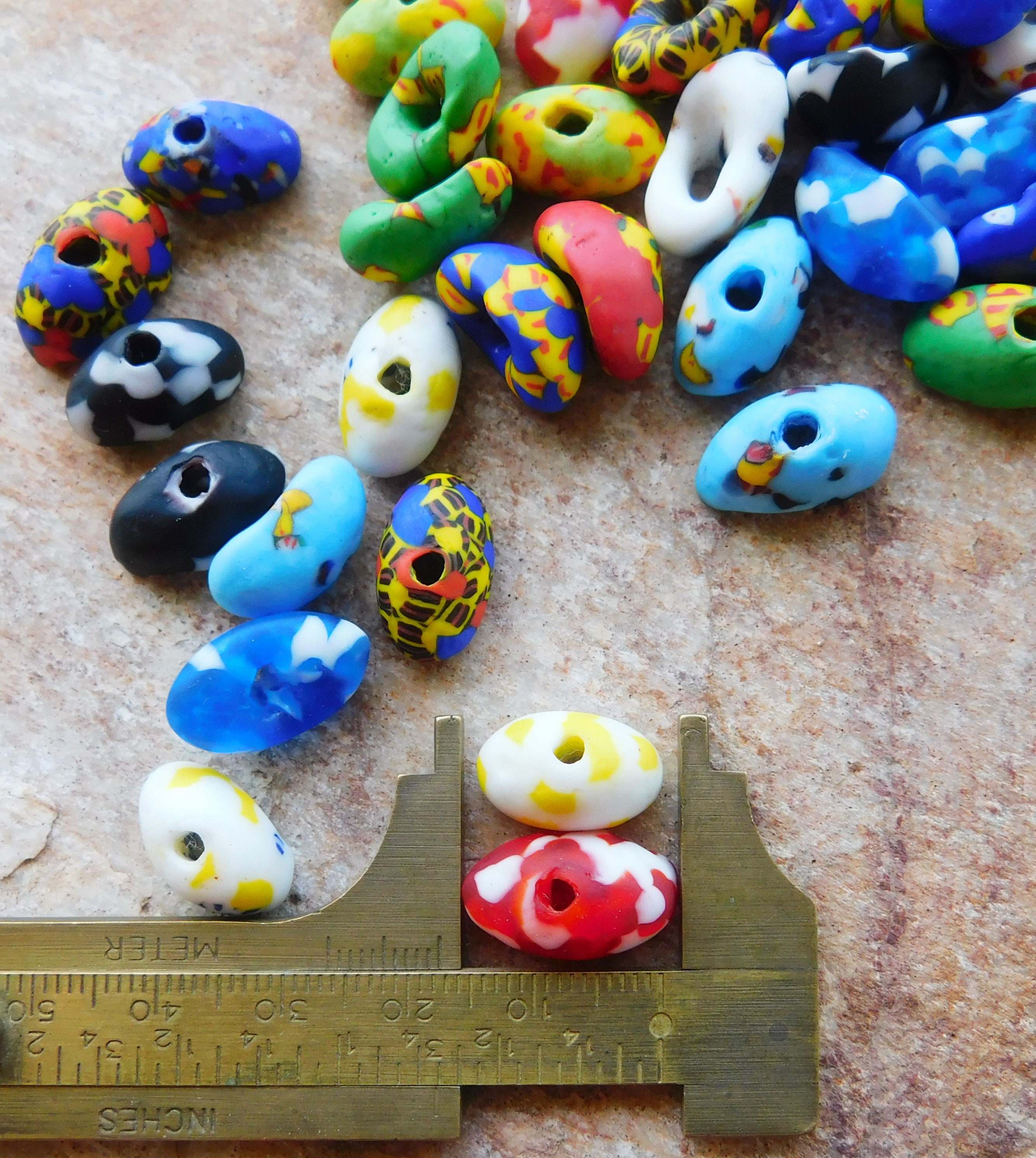 NEW Full String Fancy African Recycled Glass Bean Beads - Etsy