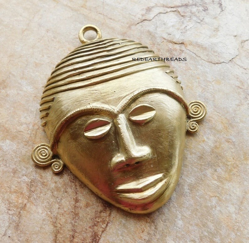Extra Large Ashanti Brass Mask 7.5 Large Decorative - Etsy