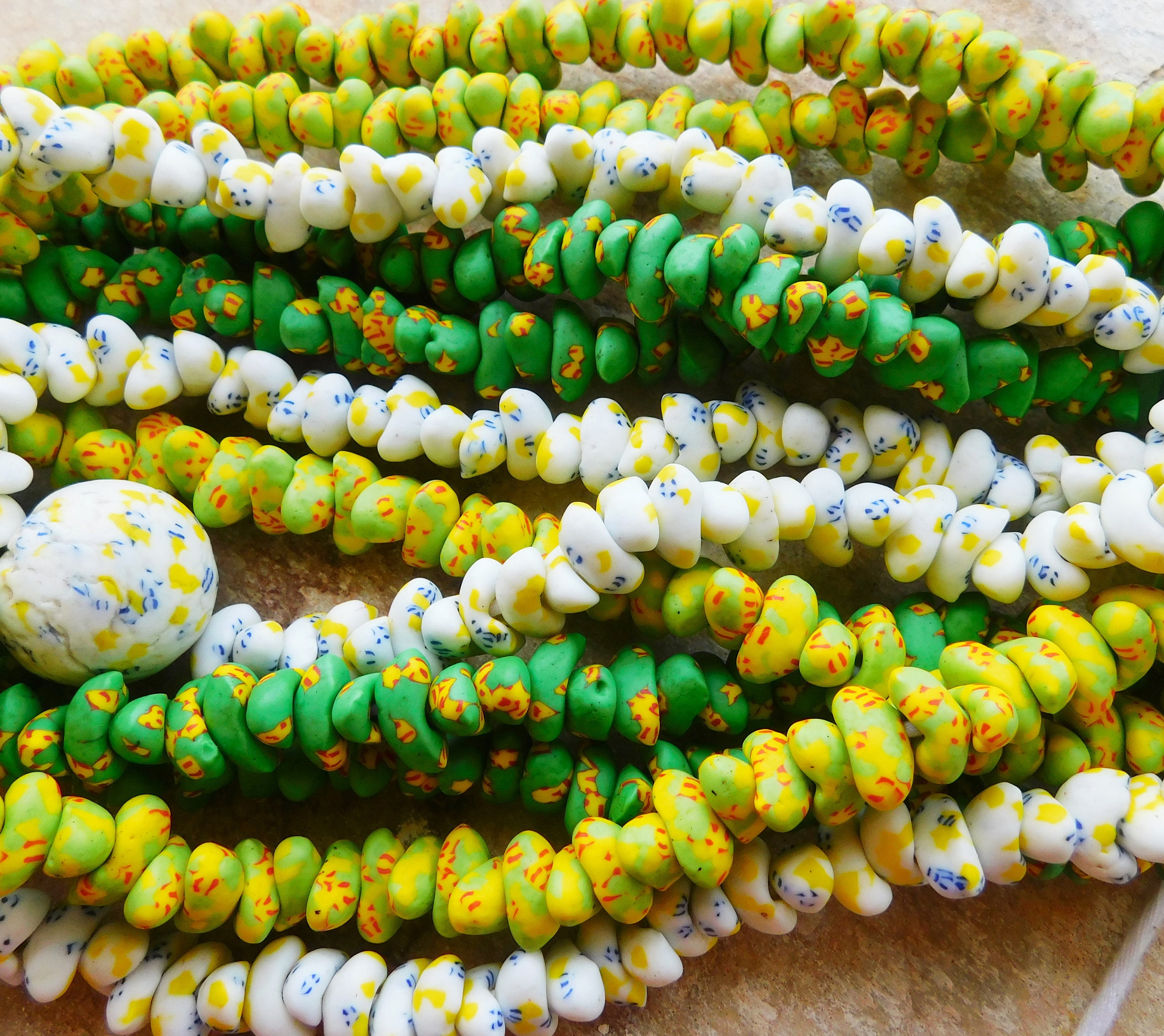 NEW Full String Fancy African Recycled Glass Bean Beads - Etsy