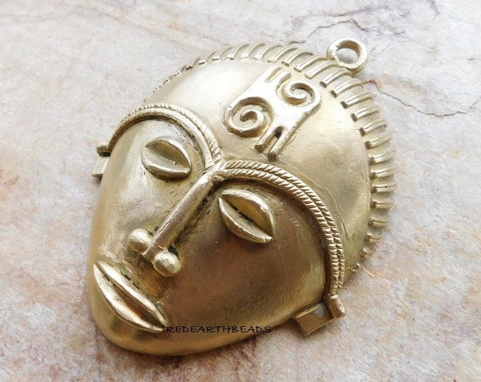 Extra Large Ashanti KWATAKYE ATIKO Brass Mask 7.5 Decorative African ...