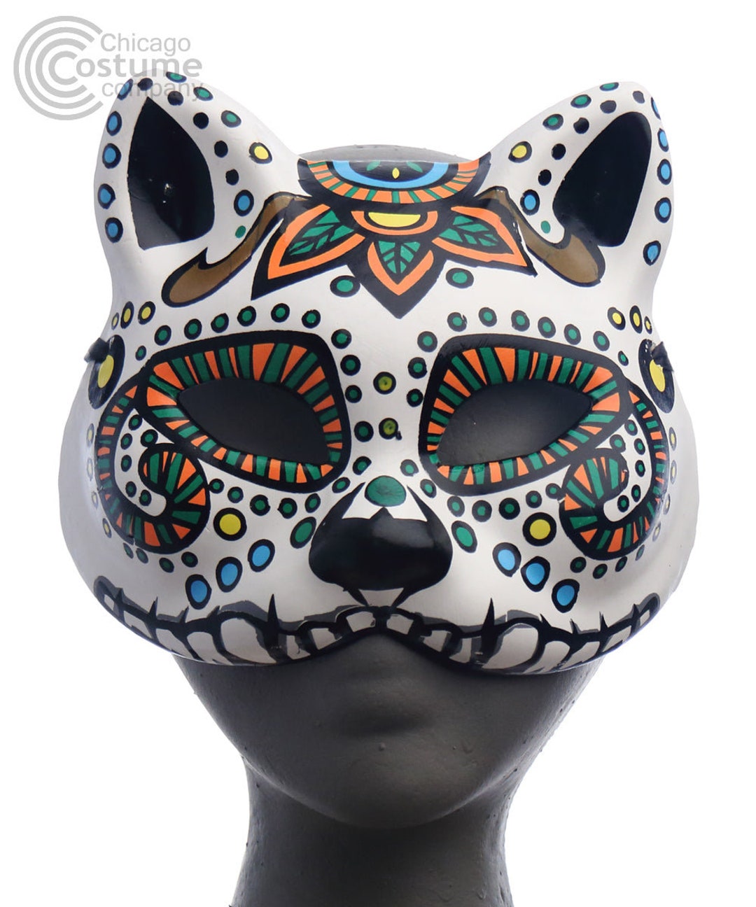 Careta Day of the Dead Cat Mask - Etsy