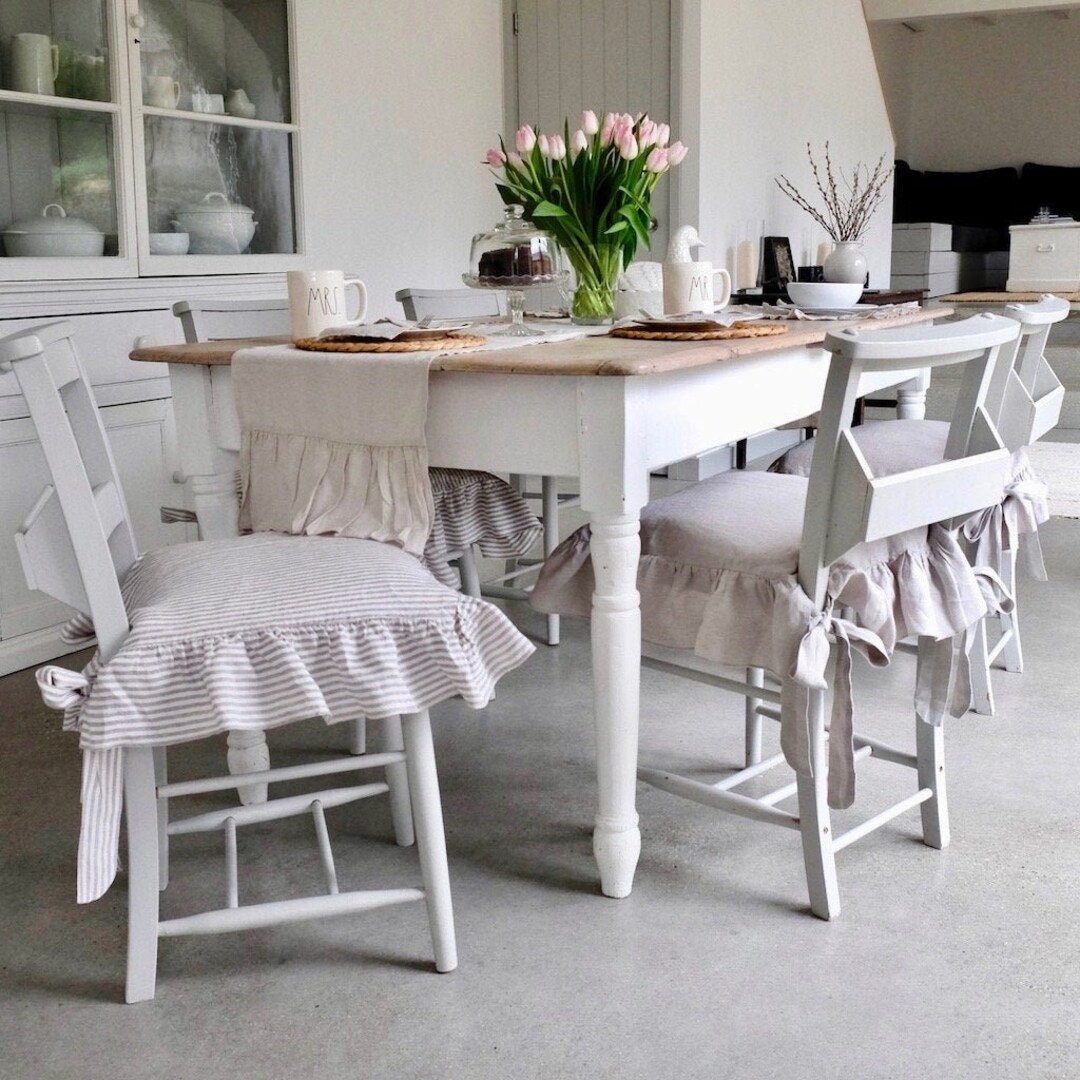 Chair Covers Linen Chair Seat Cover Slipcover Large or - Etsy
