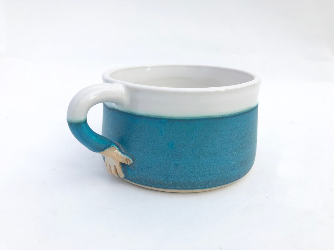 Handmade Turquoise Pottery Coffee Cup: Ceramic Stoneware Tea Cup - Etsy
