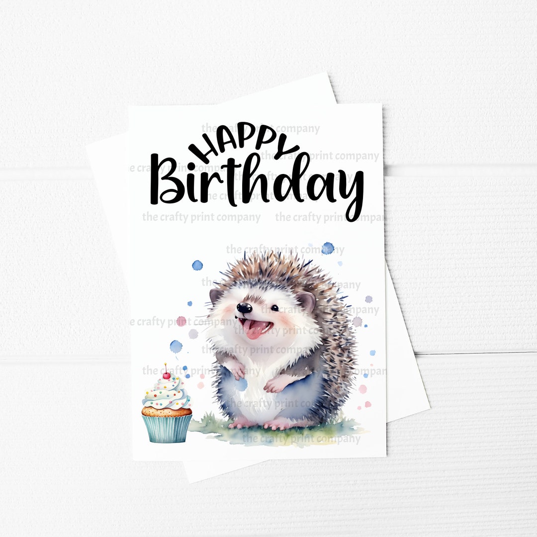 Happy Birthday Hedgehog Greeting Card for Hedgehog Lover A5 - Etsy