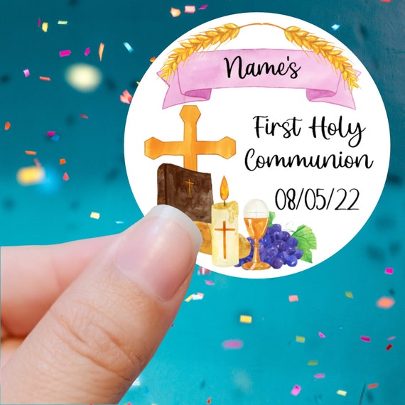 Personalised First Holy Communion Stickers Celebration Sticker - Etsy