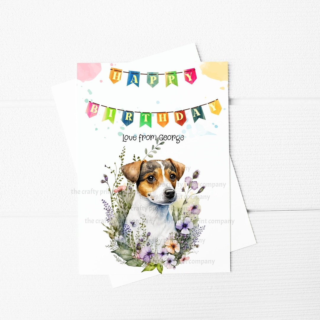 Happy Birthday Jack Russell Greeting Card for Dog Lover | A5 Birthday ...