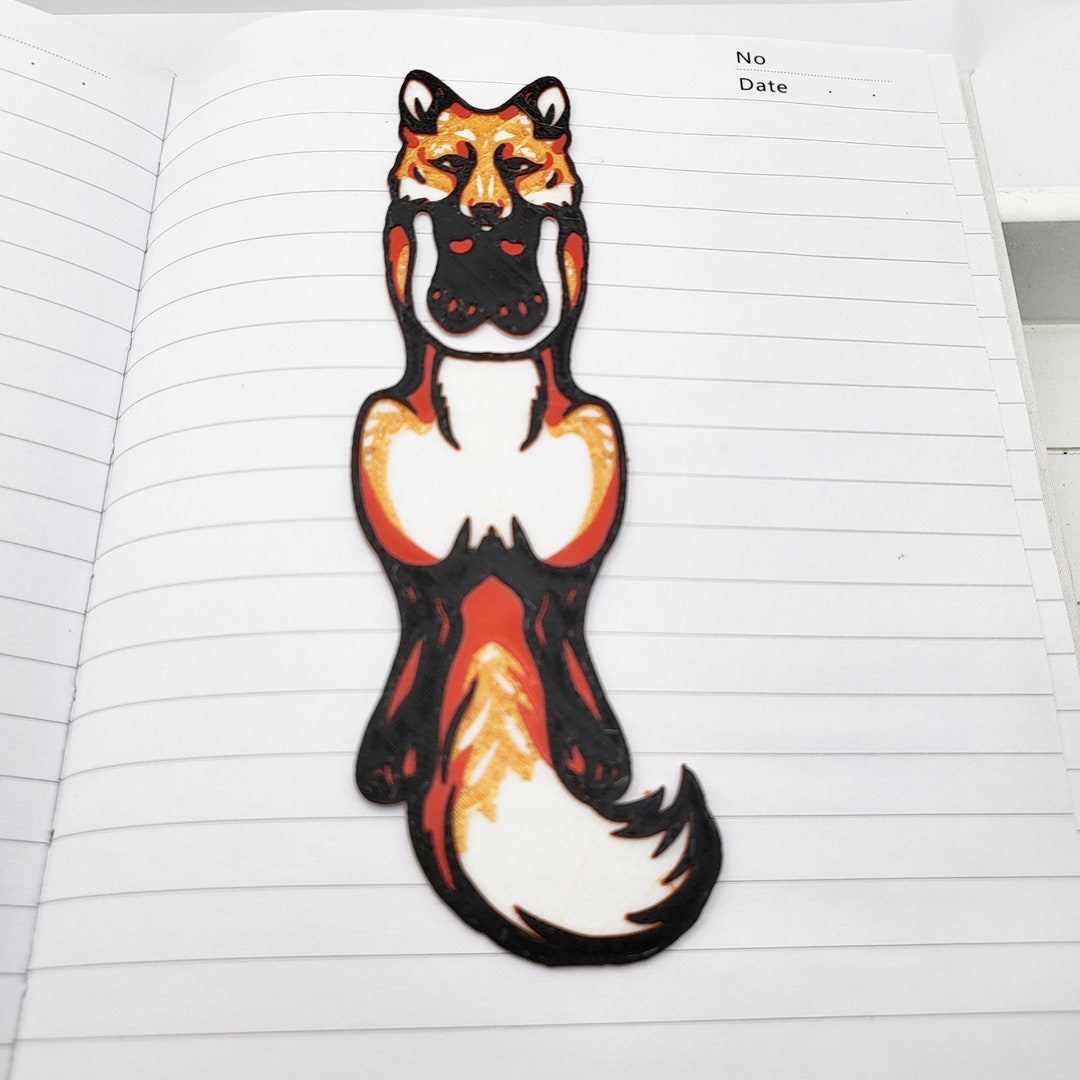 3D Printed Fox Bookmark, Embossed Design Book Lover, Fox Lover Gift - Etsy