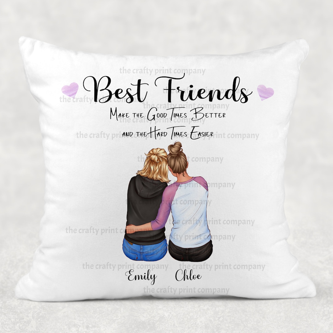 Personalised Best Friends Cushion Cover With Choice of Clothing Cushion ...