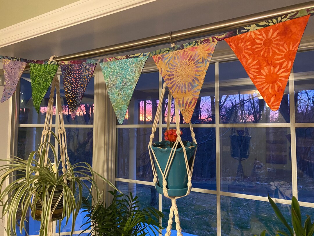 Batik Bunting, Fabric Bunting, Party Decor, Prayer Flags, Birthday ...