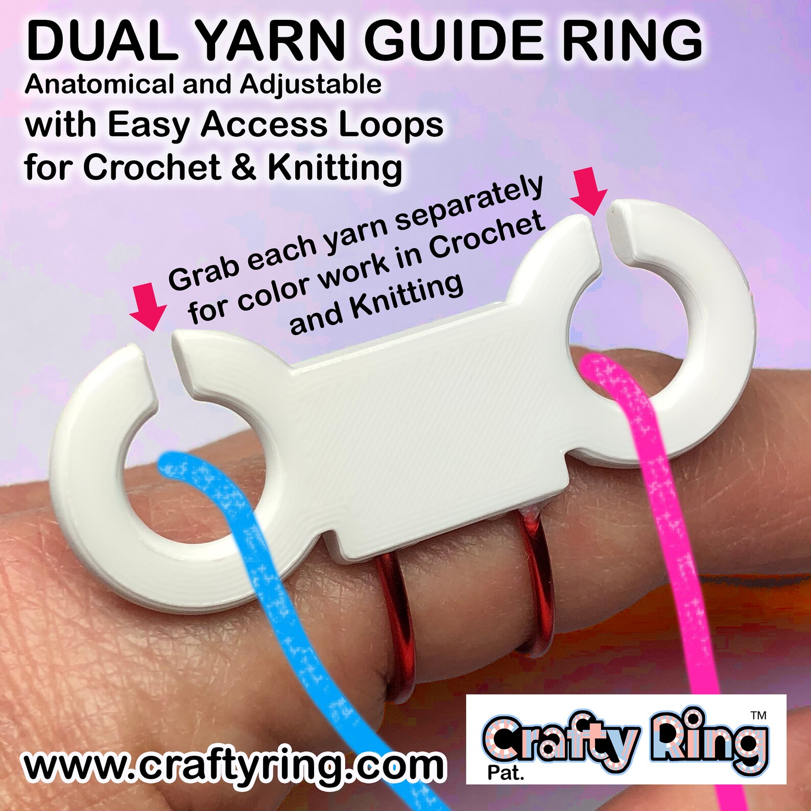 Best Gift the Crafty Ring for Crocheting/ Norwegian Two Color - Etsy