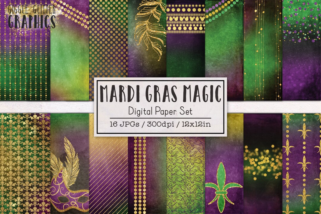 Mardi Gras Digital Papers Digital Paper Pack Printable Scrapbook ...