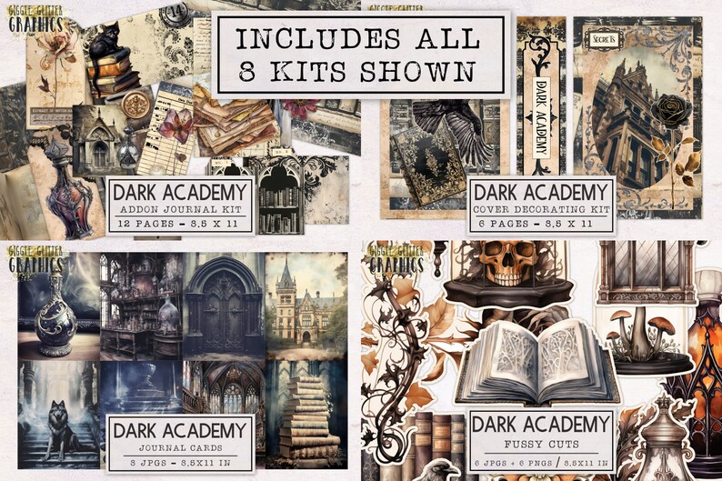 Dark Academy Junk Journal BUNDLE | Gothic Junk Journal Ephemera Pack ...