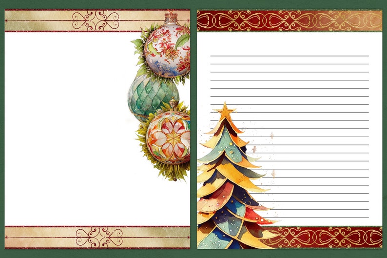 Christmas Stationery Christmas Cheer | Unlined and Lined Writing Paper ...