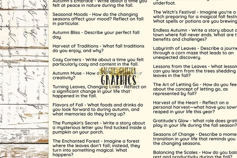 Fall Frolic Journal Prompts | Journaling and Creative Writing Kit ...