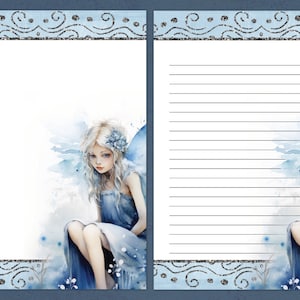 Winter Fairy Stationery | Unlined and Lined Writing Paper JPG PDF ...