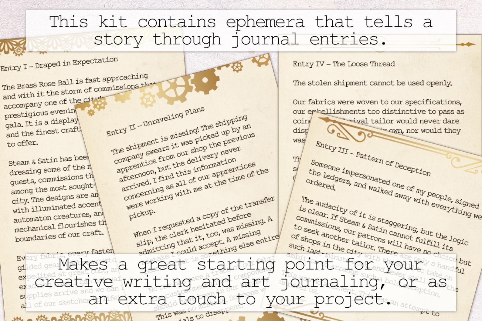 Steam & Satin Steampunk Junk Journal Kit | JPG PNG PDF Ephemera Pack ...