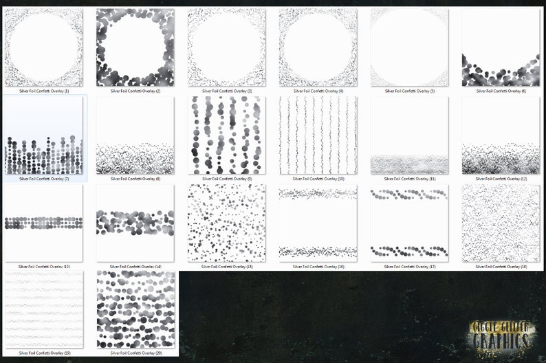 Silver Foil Confetti Overlays Clipart 20 Pngs Fits 12x12 - Etsy