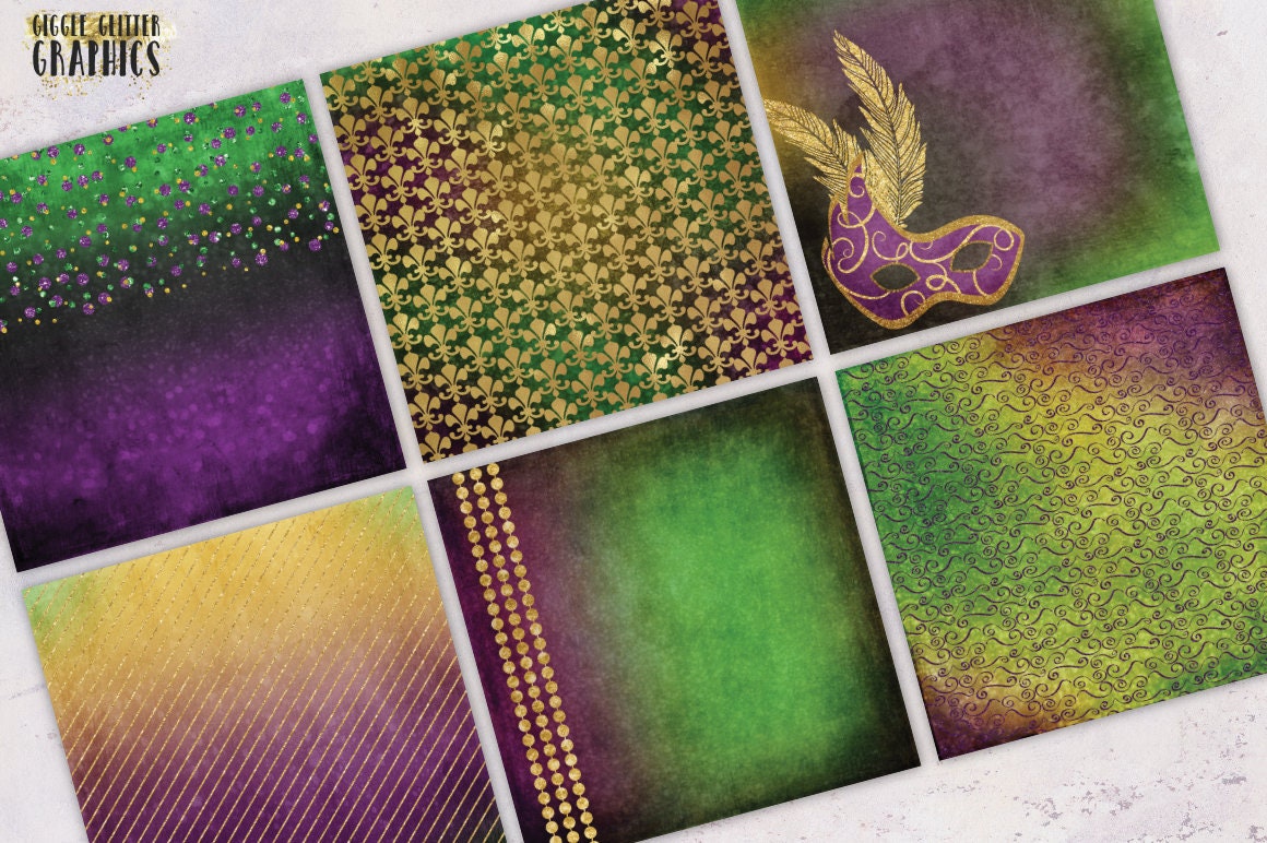 Mardi Gras Digital Papers Digital Paper Pack Printable - Etsy