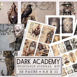 Dark Academy Junk Journal Kit | Junk Journal Ephemera Pack | Printable ...