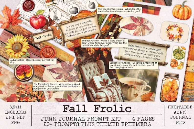 Fall Frolic Journal Prompts | Journaling and Creative Writing Kit ...