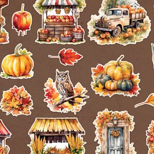 Fall Harvest Fussy Cuts Printable Sticker Sheets | Junk Journal Kit JPG ...