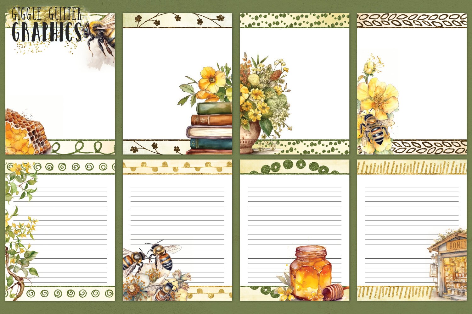 Bee Happy Stationery Unlined and Lined Writing Paper - Etsy