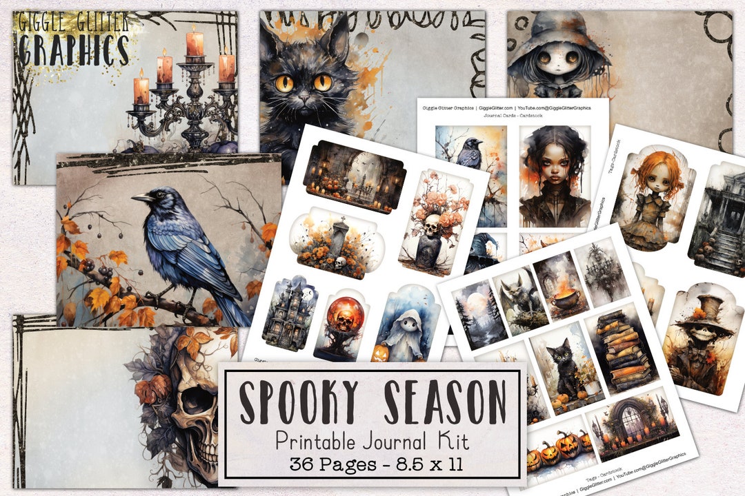 Spooky Season Junk Journal Kit | Halloween Junk Journal Ephemera Pack ...