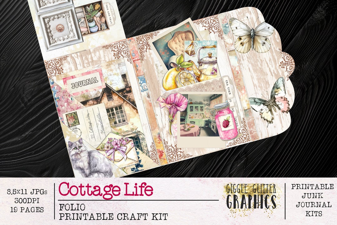 Cottage Life Junk Journal Folio Kit | Cottagecore Junk Journal Kit ...