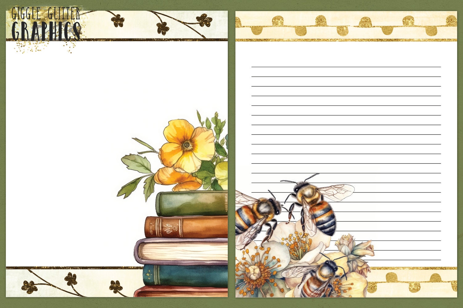 Bee Happy Stationery Unlined and Lined Writing Paper - Etsy