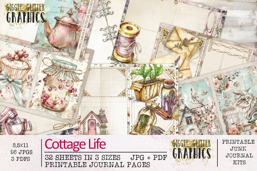 Cottage Life Junk Journal Pages | Cottagecore Junk Journal Kit ...