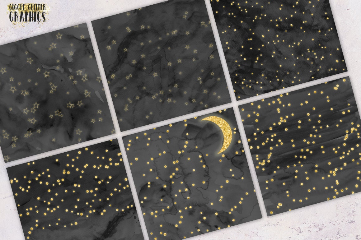 Night Skies Digital Papers Digital Paper Pack Printable - Etsy