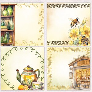 Bee Happy Digital Papers Digital Paper Pack Printable Scrapbook ...