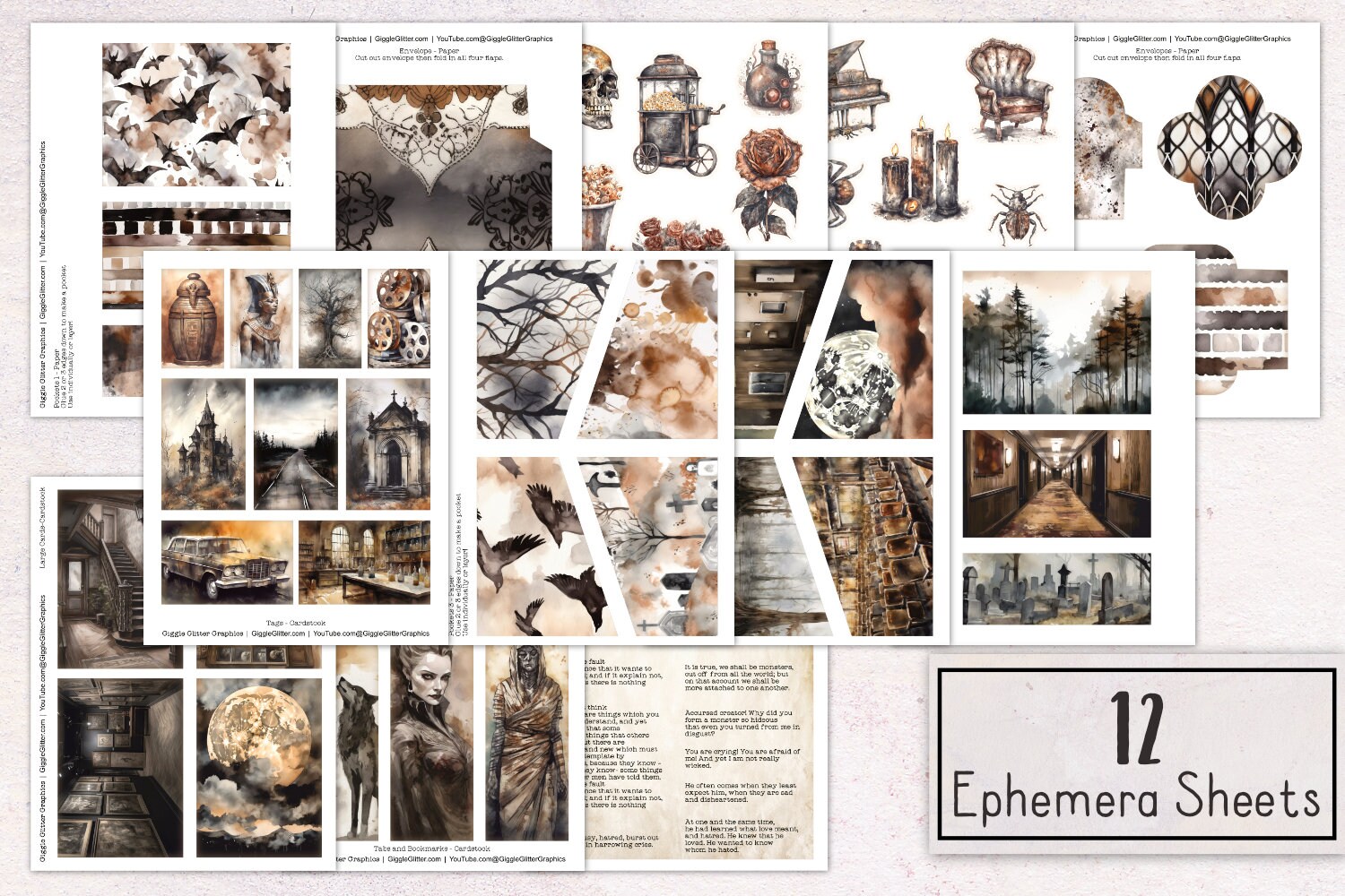 Spooky Movies Junk Journal Kit | Vintage Junk Journal Ephemera Pack ...