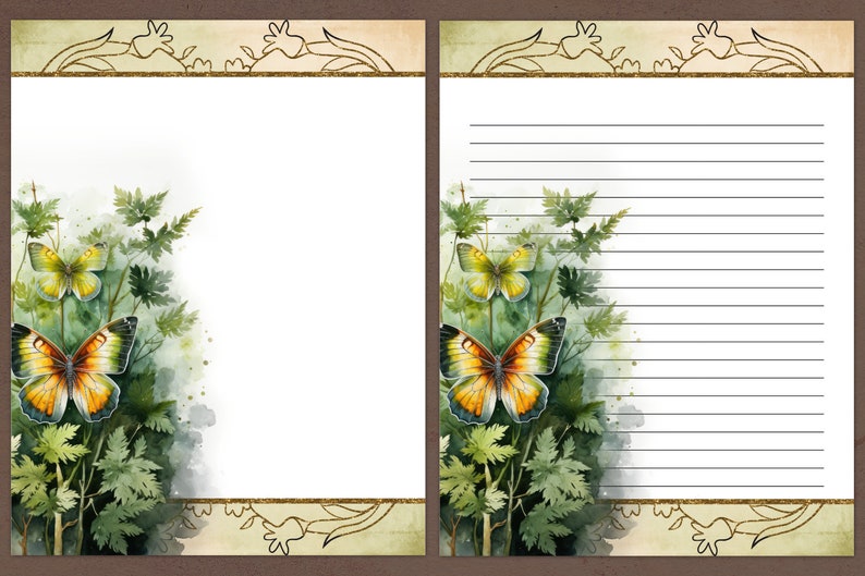 Forest Friends Stationery | Unlined and Lined Writing Paper JPG PDF ...