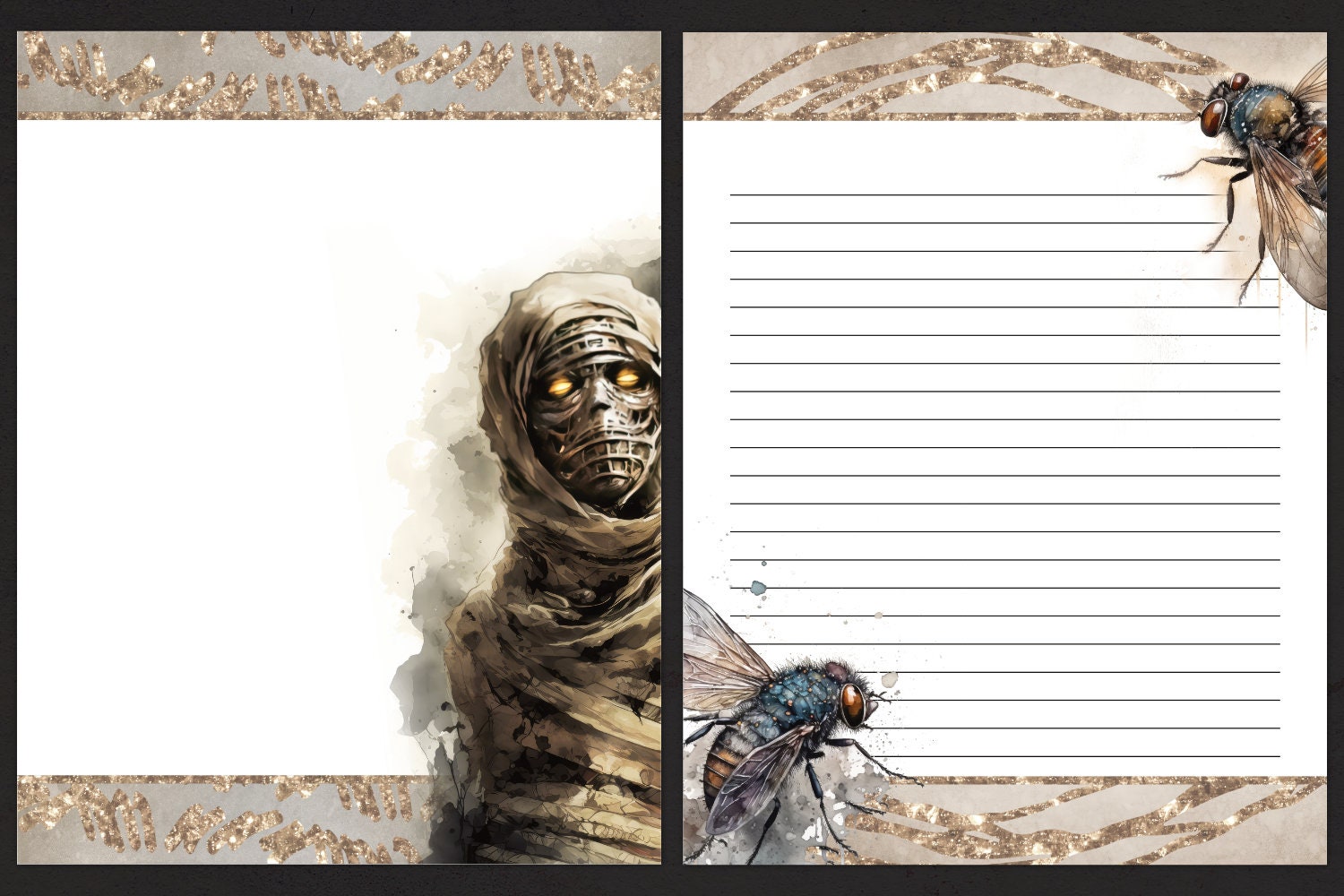 Spooky Movies Stationery Unlined and Lined Writing Paper - Etsy