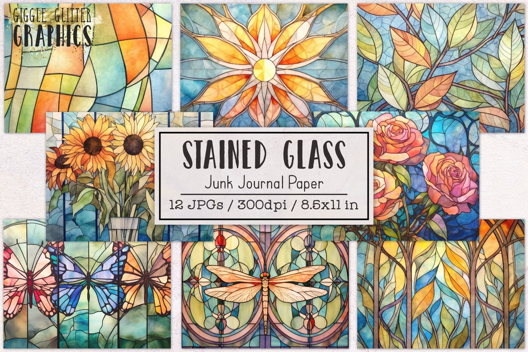 Stained Glass Junk Journal Paper Junk Journal Kit - Etsy