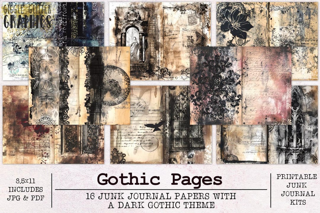 Gothic Junk Journal Paper | Junk Journal Kit JPG + PDF | Printable ...