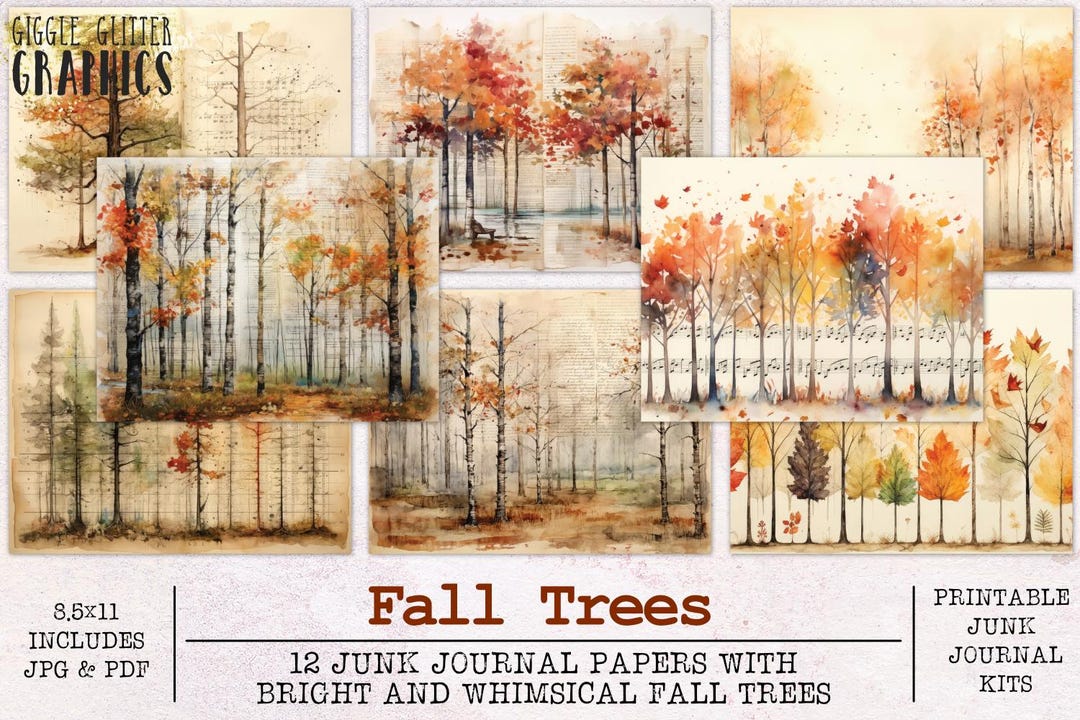 Fall Junk Journal Paper | Junk Journal Kit JPG and PDF | Printable ...