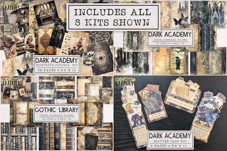 Dark Academy Junk Journal BUNDLE | Gothic Junk Journal Ephemera Pack ...