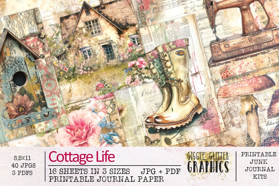 Cottage Life Junk Journal Paper | Cottagecore Junk Journal Kit ...