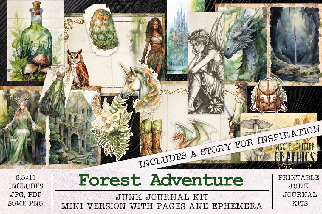 Forest Adventure MINI Junk Journal Kit | Junk Journal Ephemera Pack ...