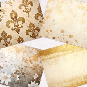 Gold Dream Junk Journal Paper | Junk Journal Kit JPG + PDF | Printable ...