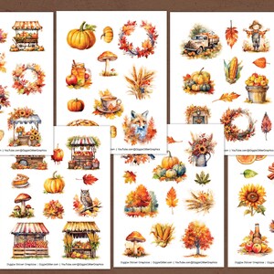 Fall Harvest Fussy Cuts Printable Sticker Sheets | Junk Journal Kit JPG ...