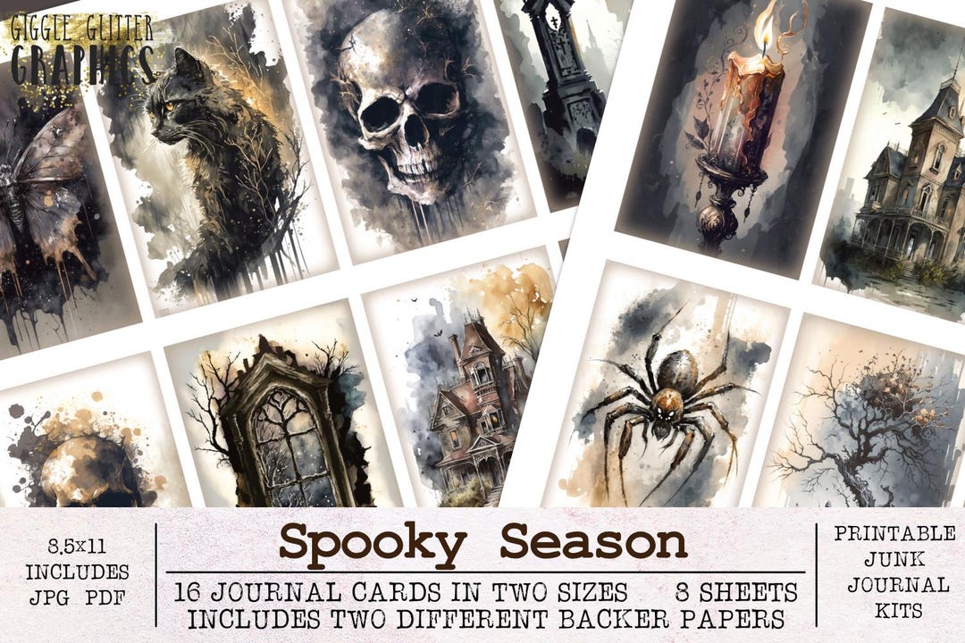 Spooky Journaling Cards for Junk Journals | Halloween Junk Journal Kit ...